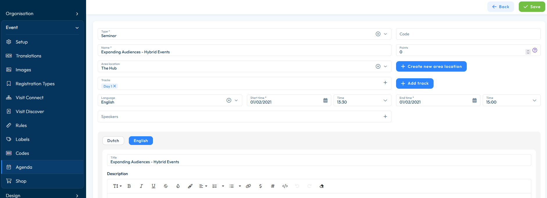 Agenda – Visit Create Knowledgebase